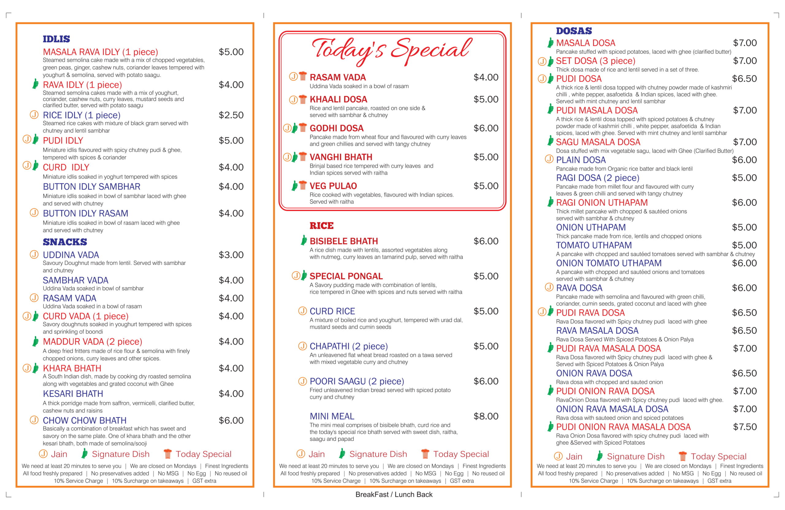 Menu – MTR Singapore