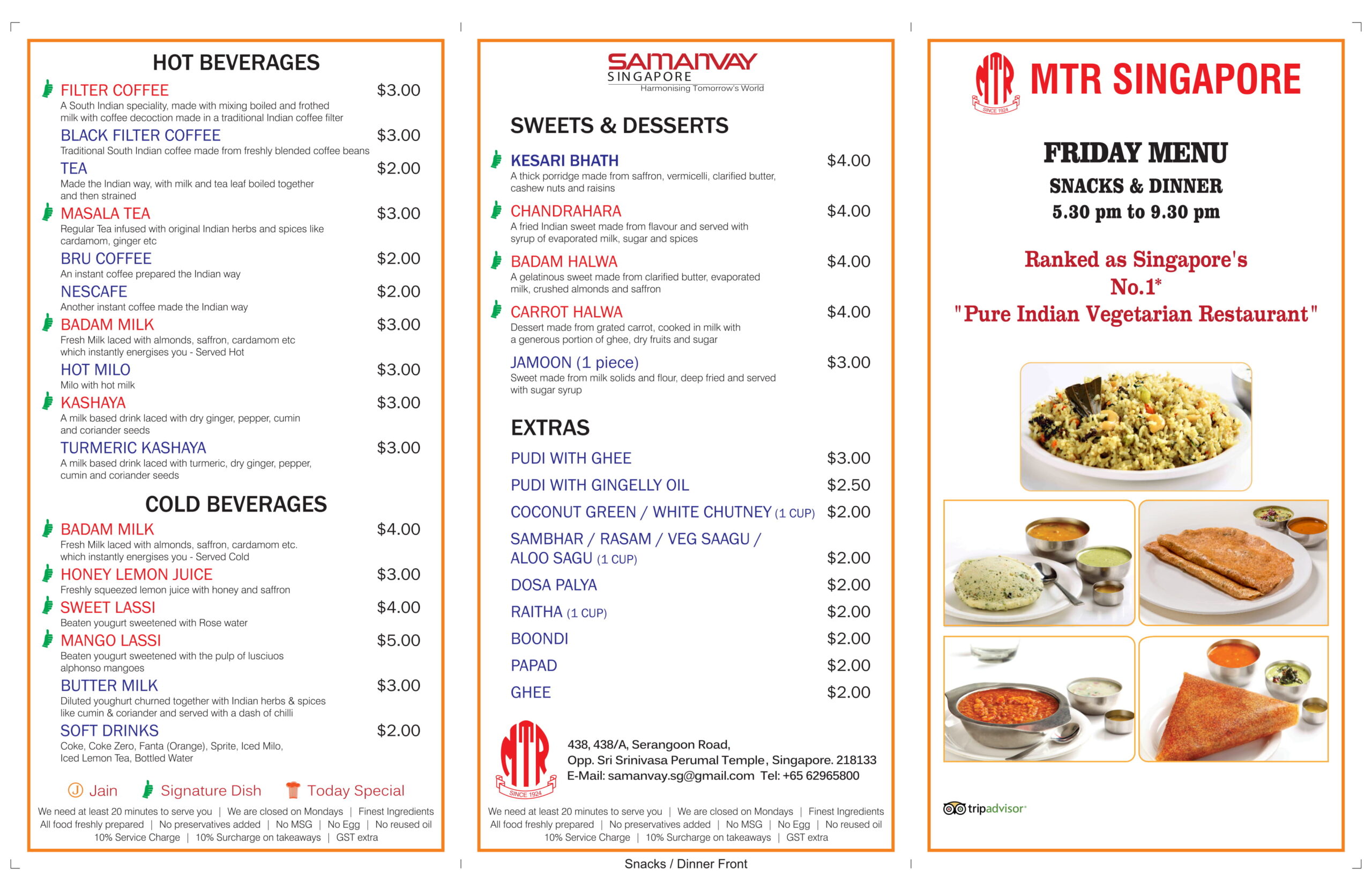 Menu – MTR Singapore