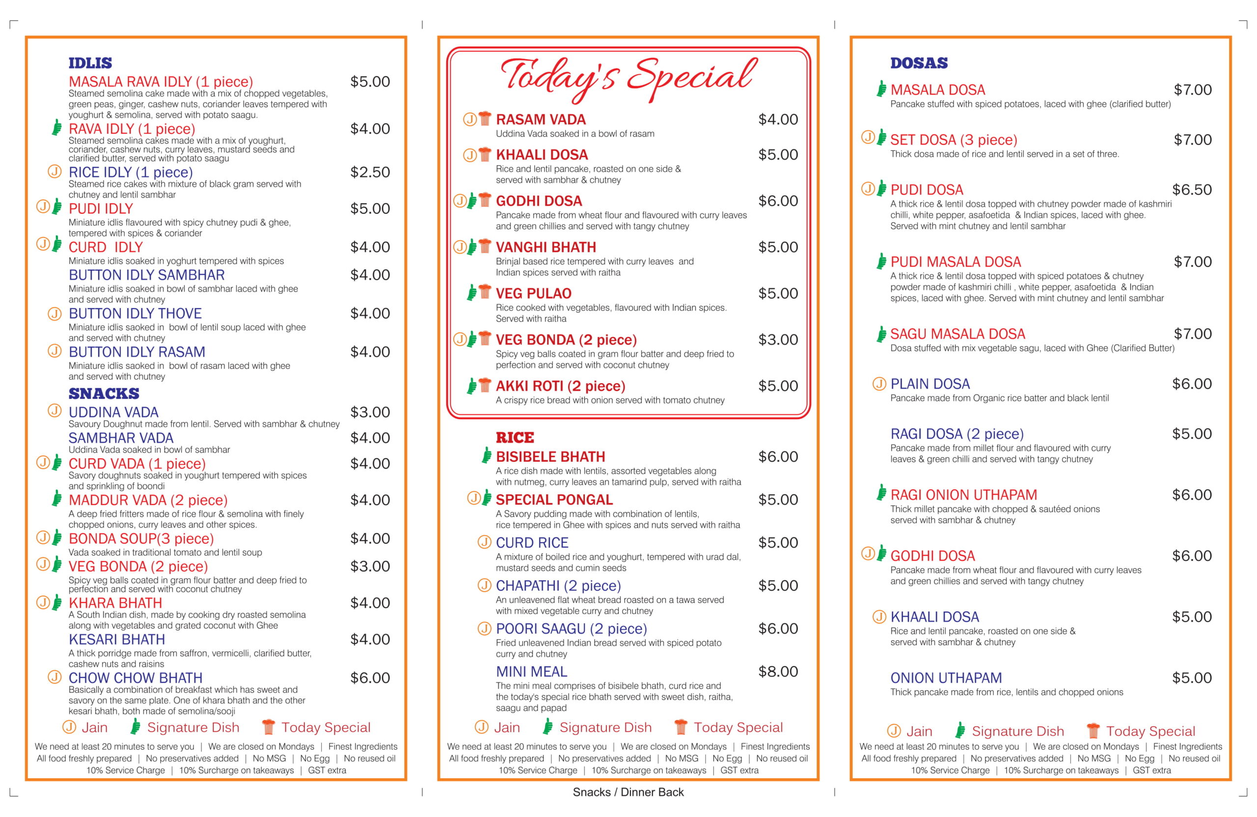 Menu – MTR Singapore