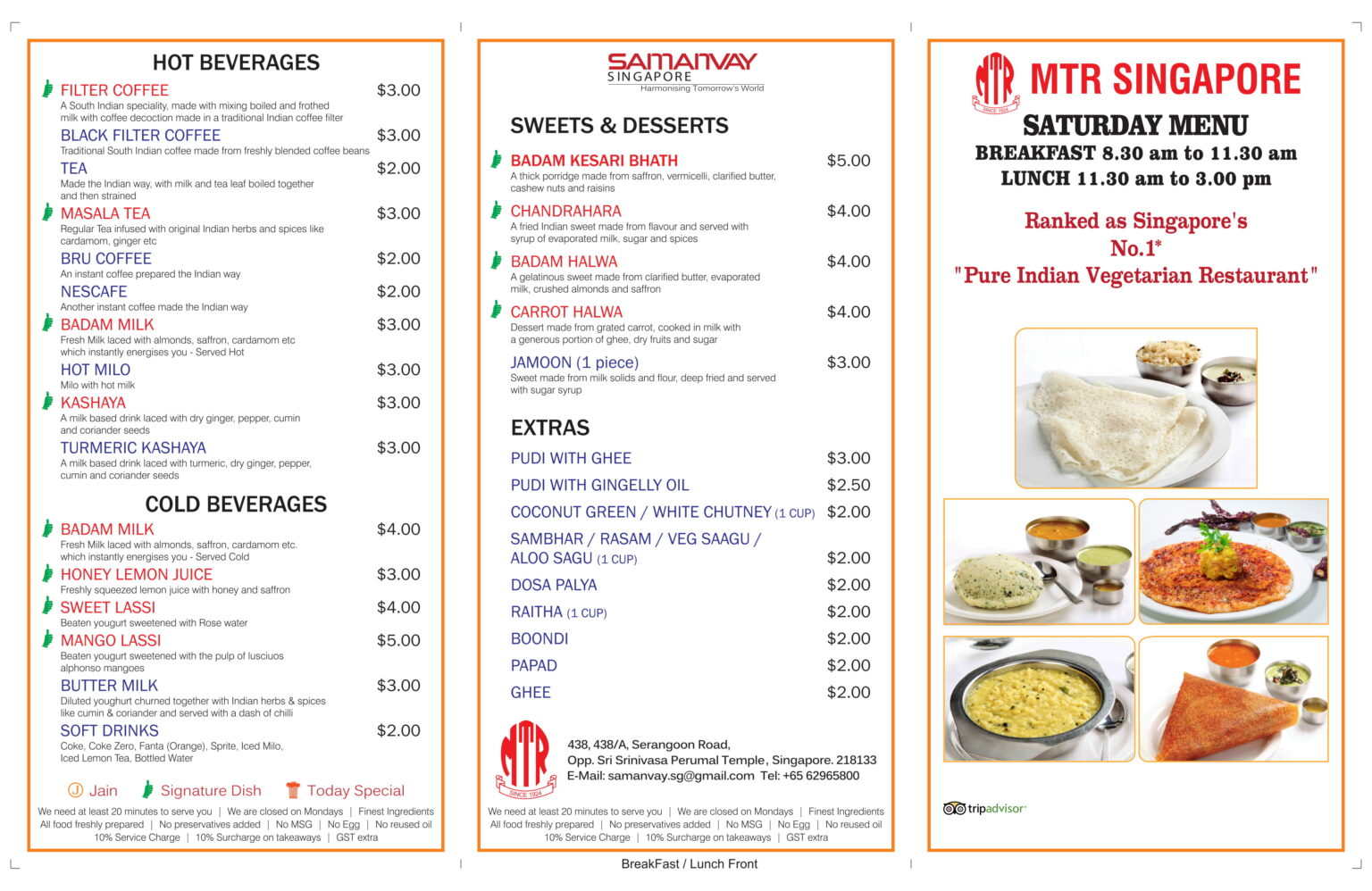 Menu – MTR Singapore