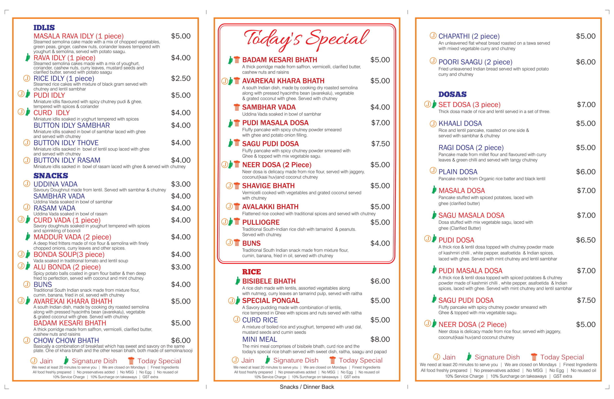 Menu – MTR Singapore