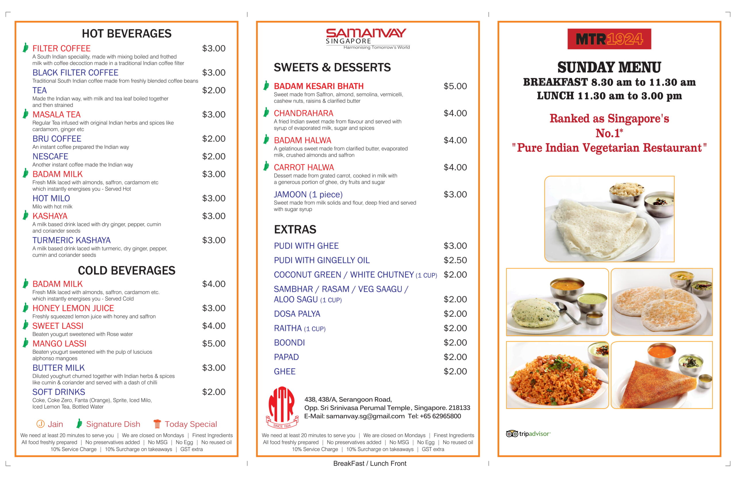 Menu – MTR Singapore