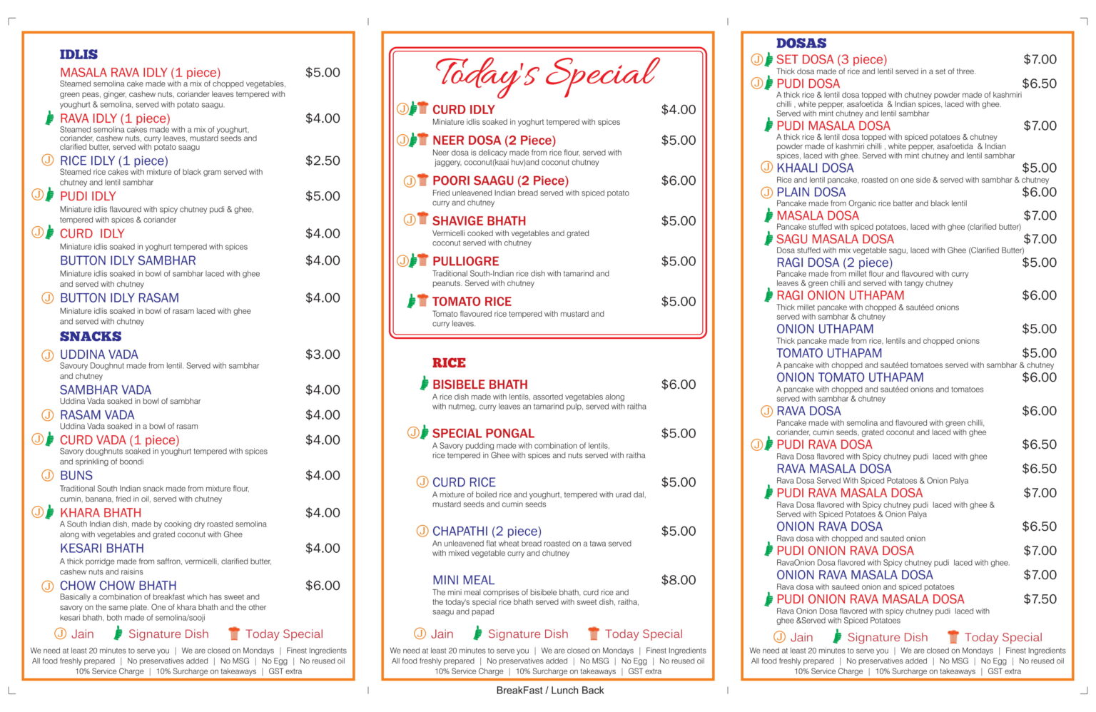 Menu – MTR Singapore
