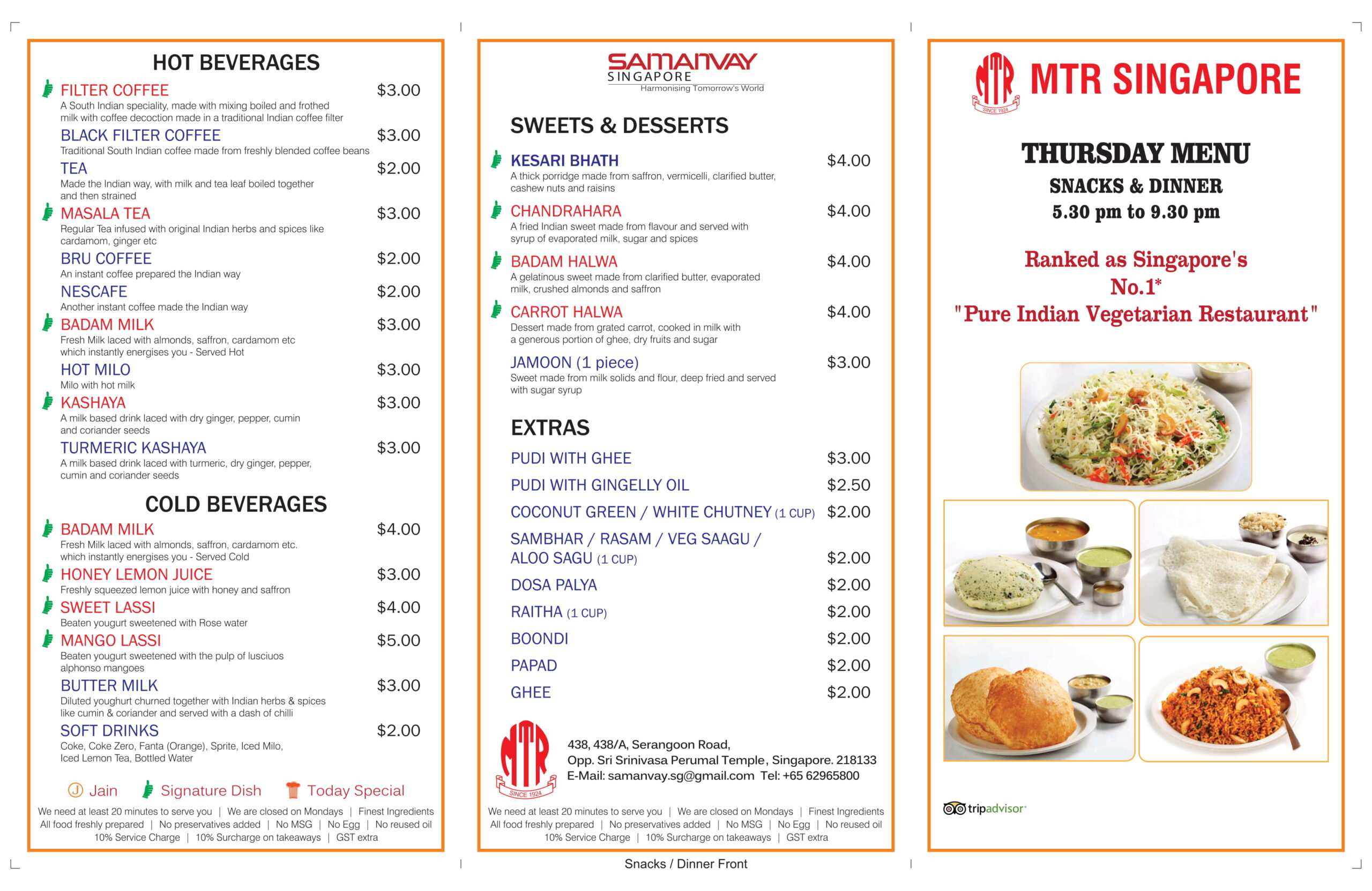 Menu – MTR Singapore