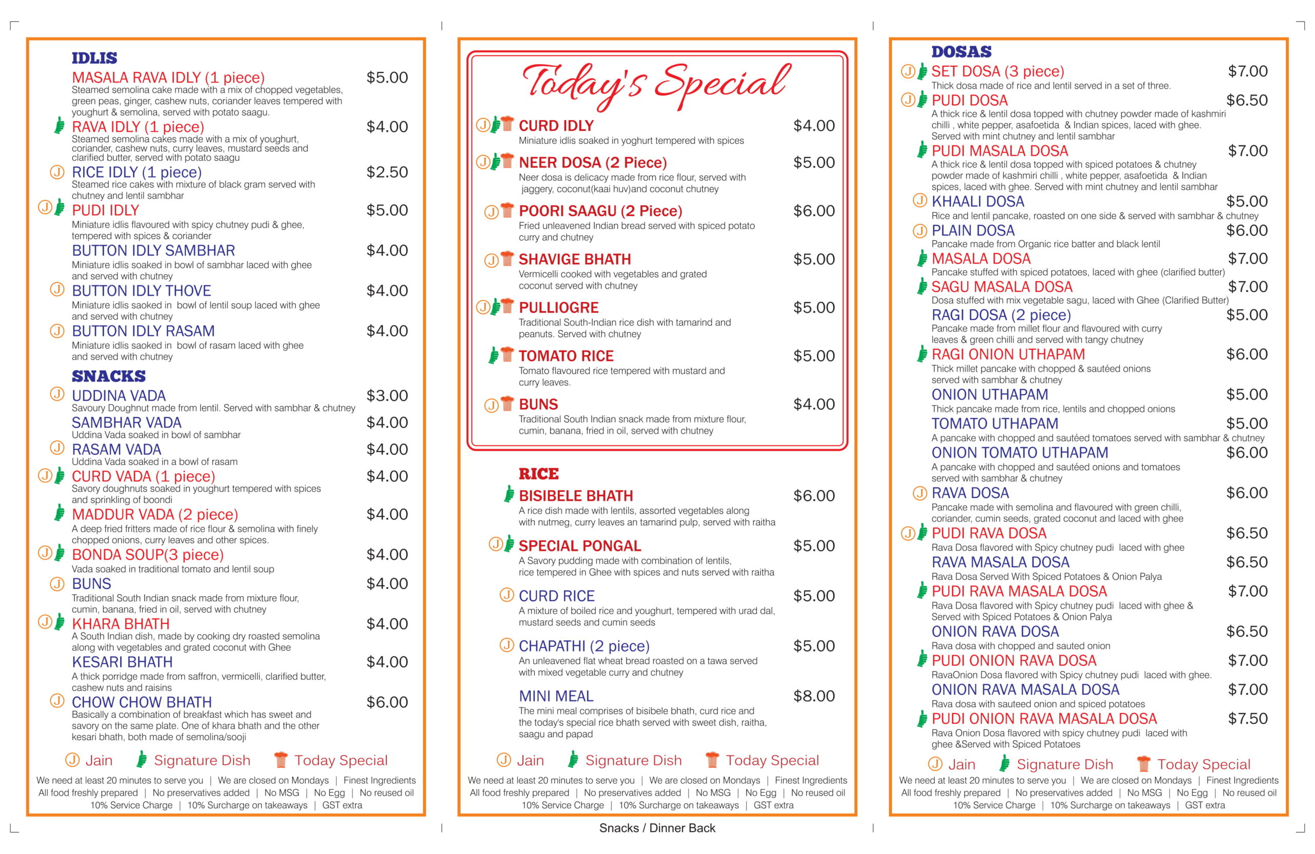 Menu – MTR Singapore