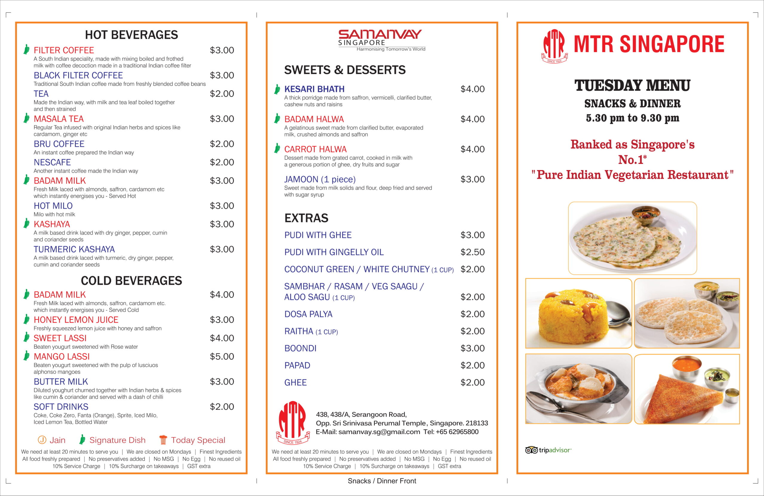 Menu – MTR Singapore