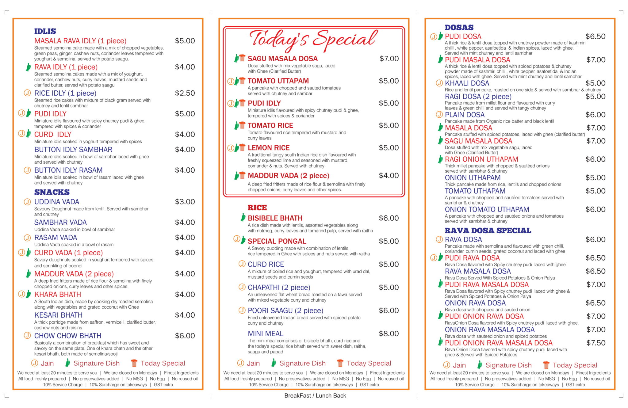 Menu – MTR Singapore