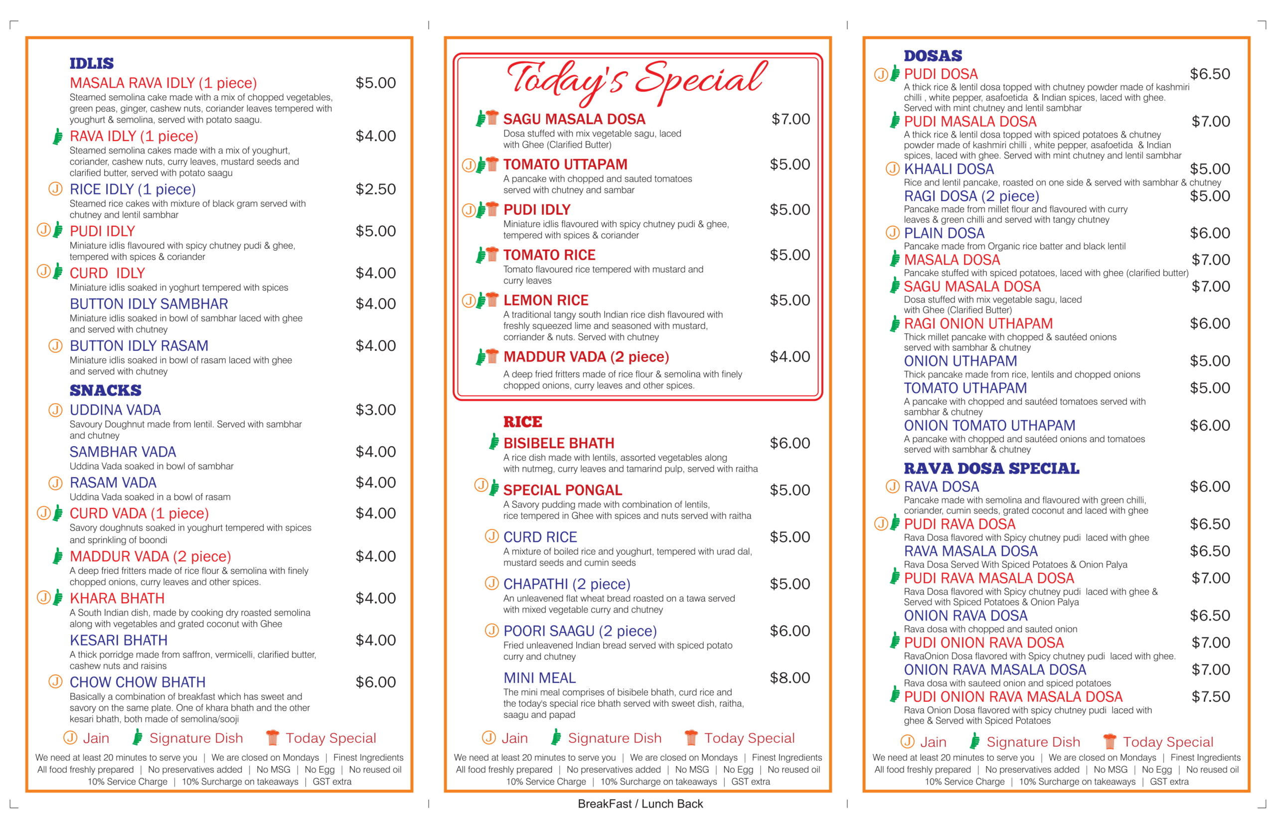 Menu – MTR Singapore